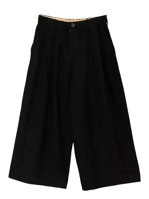 UMA WANG Pleated Wide-leg Trousers - Black