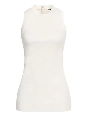 JIL SANDER Ivory Silk Top - White