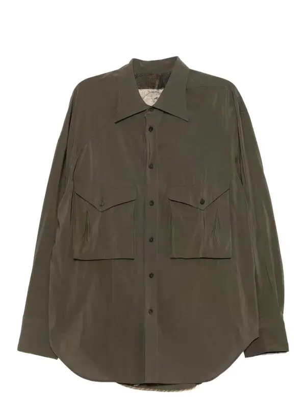 ZIGGY CHEN Curved-hem Shirt - Green