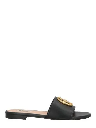 Bally Lambskin Slide Sandals - Black