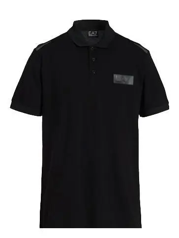 EA7 Polo Shirt Size Cotton, Polyester, Elastane - Black