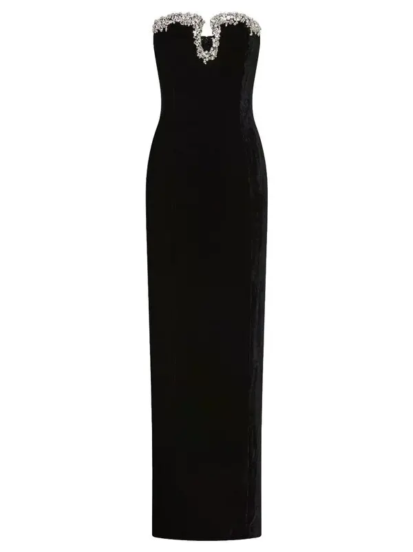 Rachel Gilbert Claudine Velvet Gown - Black