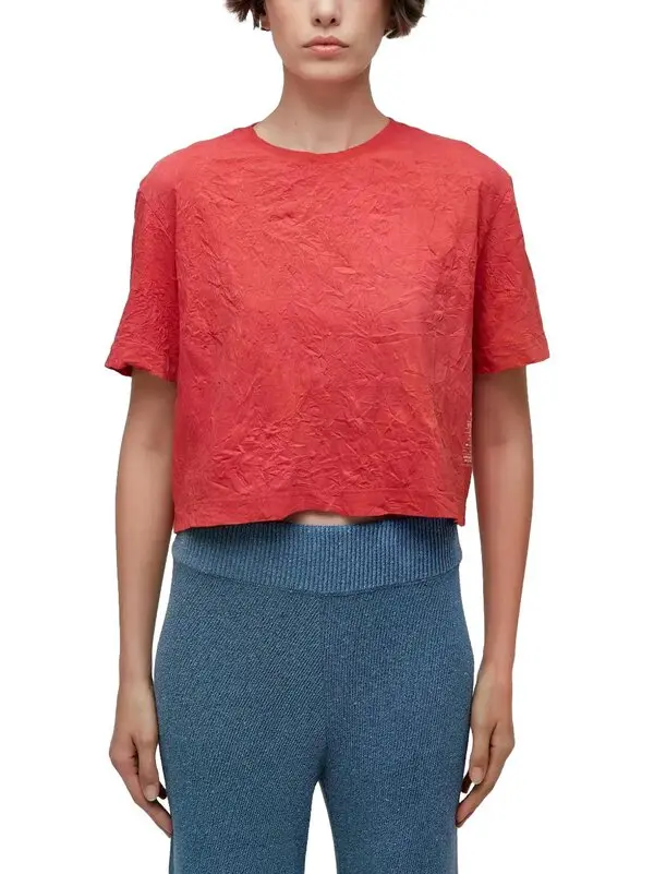 OSKLEN Wrinkle-effect Short-sleeve Top - Red