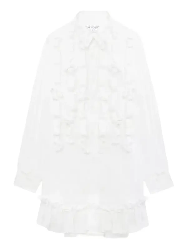 Comme Des Garçons Ruffled Hem Shirt - White