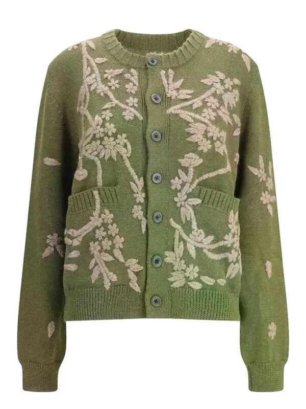 BAZISZT Blossom Floral Cardigan - Green