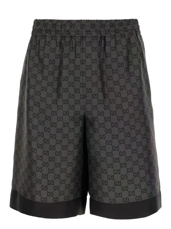 Gucci Gg Pattern Track Shorts - Grey