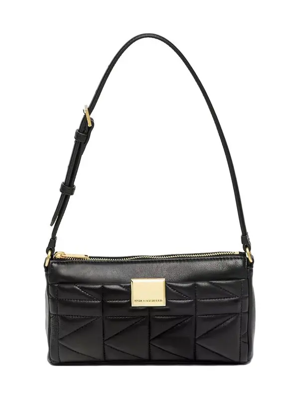 Karl Lagerfeld Quilted Shoulder Bag With Logo - Black