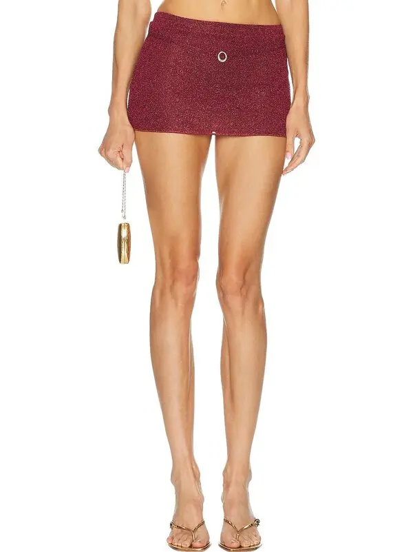 Oseree Lumiere Mini Skirt - Burgundy