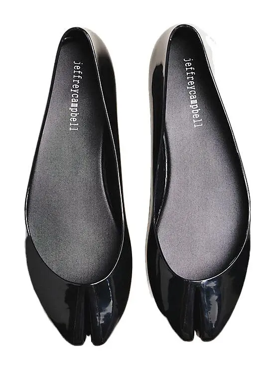 Jeffrey Campbell Fixed Split-toe Jelly Ballet Flats - Black