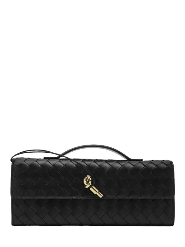 Bottega Veneta Andiamo Top Handle Clutch - Black