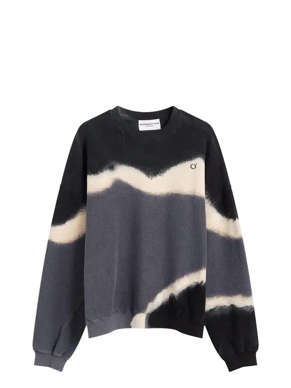 NOMARHYTHM TEXTILE Hand Dye Twisted Sweatshirt - Gray X Black