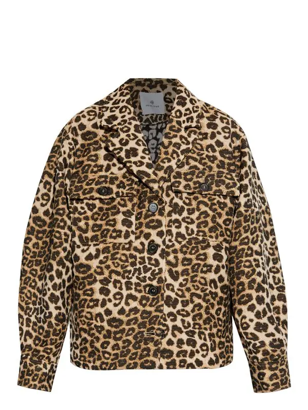 ANINE BING Flynn Leopard Print Jacket - Beige