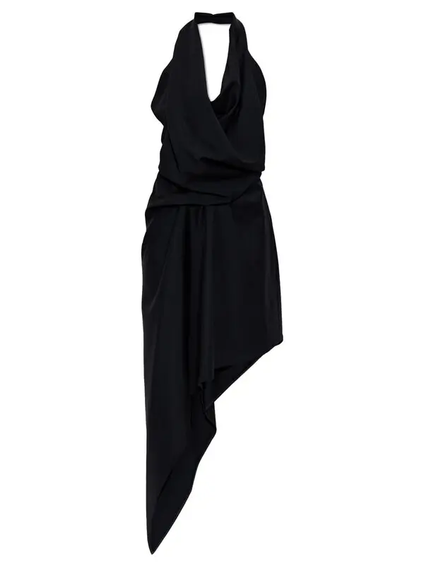 Alexander Wang Asymmetrical Wool And Mohair Dress - Black