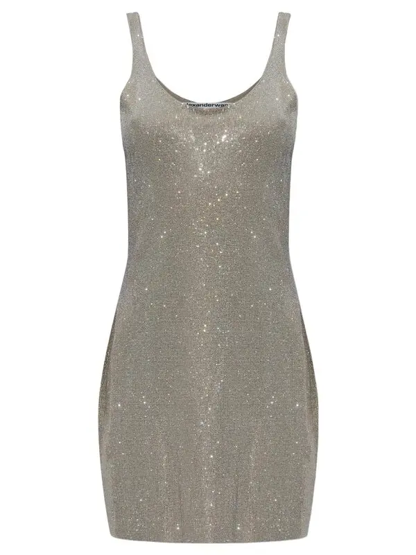 Alexander Wang Crystal-embellished Mini Dress - Silver