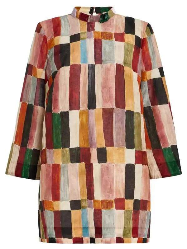 ALEMAIS Marjorelle Linen-silk Mini Dress - Multi