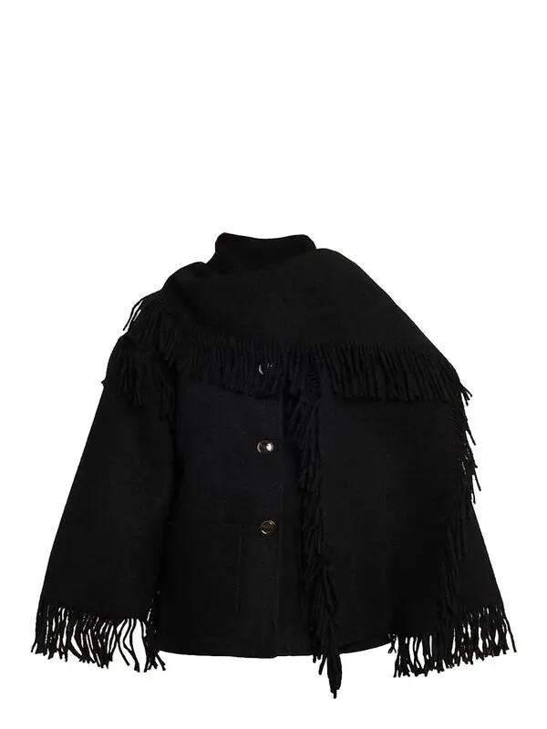 TOTEME Fringed Scarf Jacket - Black