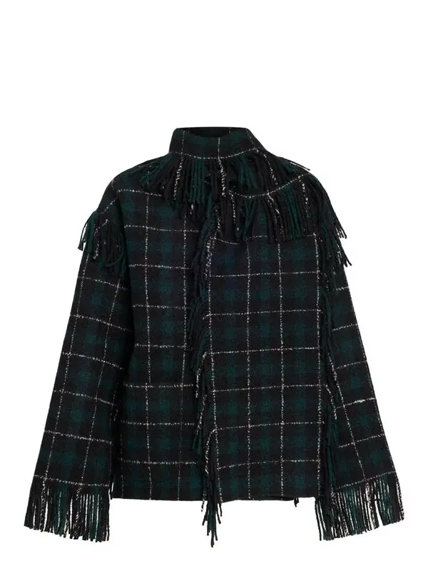 TOTEME Fringed Scarf Jacket - Pine/black