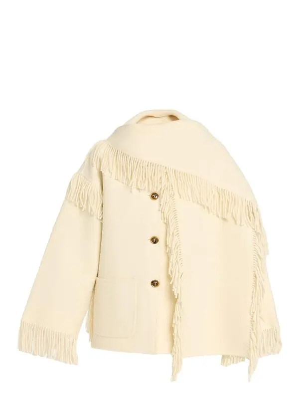 TOTEME Fringed Scarf Jacket - Winter White