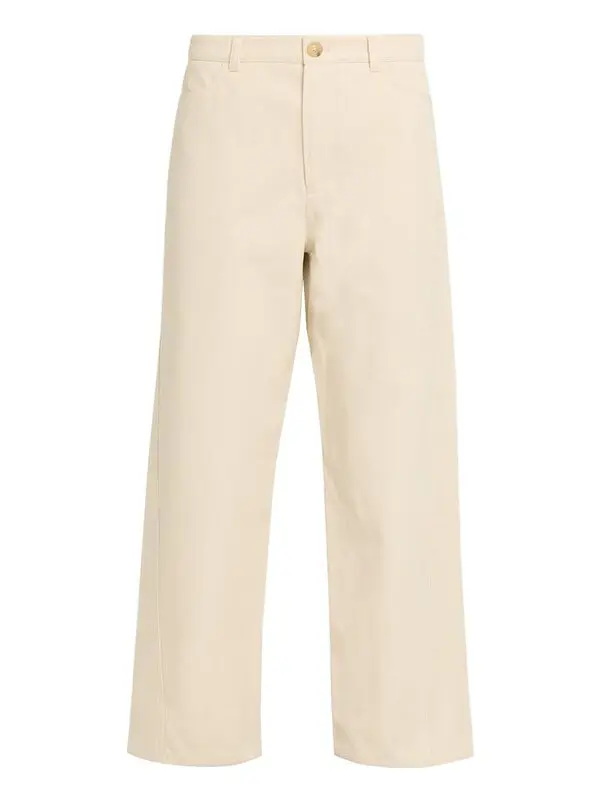 TOTEME Relaxed Twisted Cotton Trousers - Beige Khaki