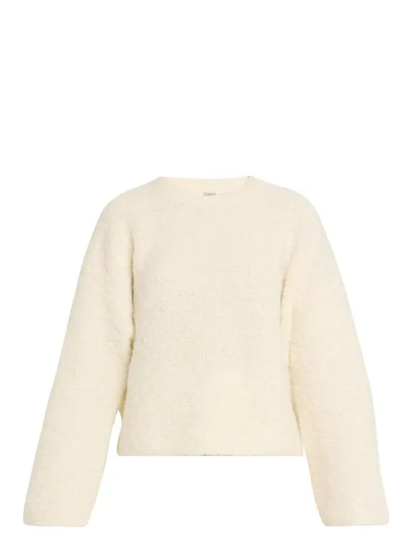 TOTEME Boxy Bouclé Knit Sweater - Milk