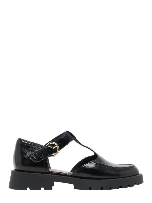 DOLCEVITA Emilio Mary Jane Flats - Midnight Crinkle Patent Leather