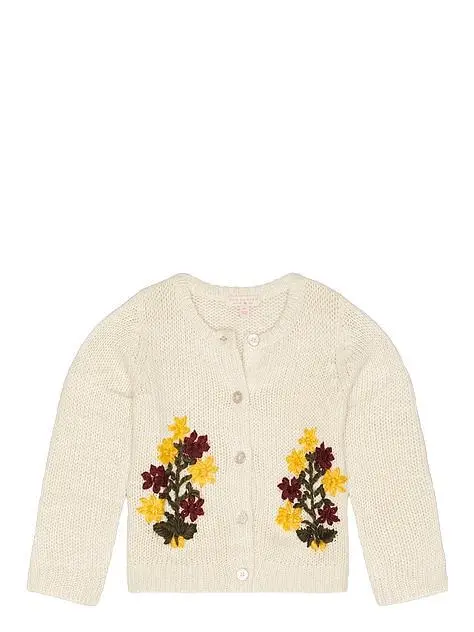 Pink Chicken Maude Sweater - Cream Flower Embroidery