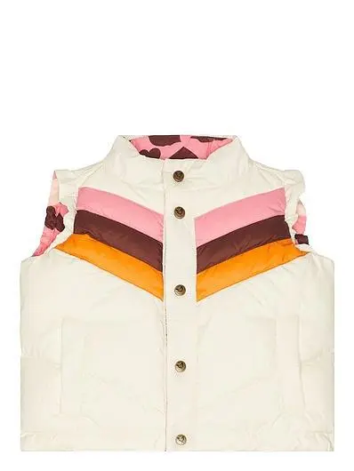 Pink Chicken Reversible Ruffle Ellis Vest - Cream Stripe