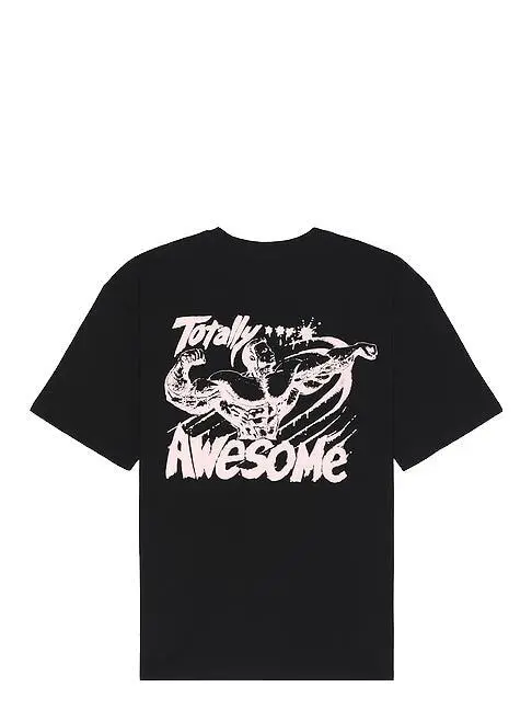 Y,IWO Totally Awesome Pocket Tee In Black - Black & Pink