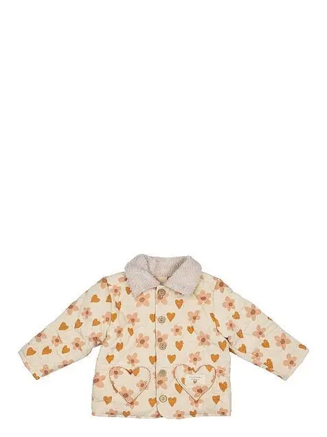 WILD WAWA Quilted Cotton Jacket - Desert Rose Hearts
