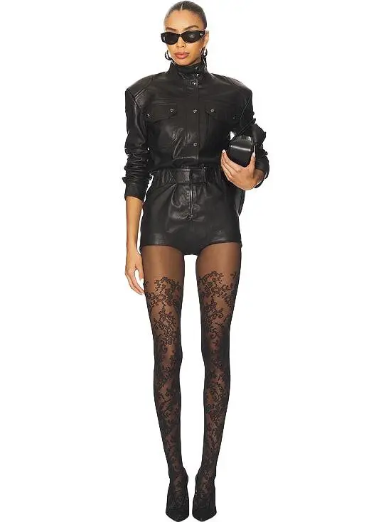 Magda Butrym Leather Romper - Black