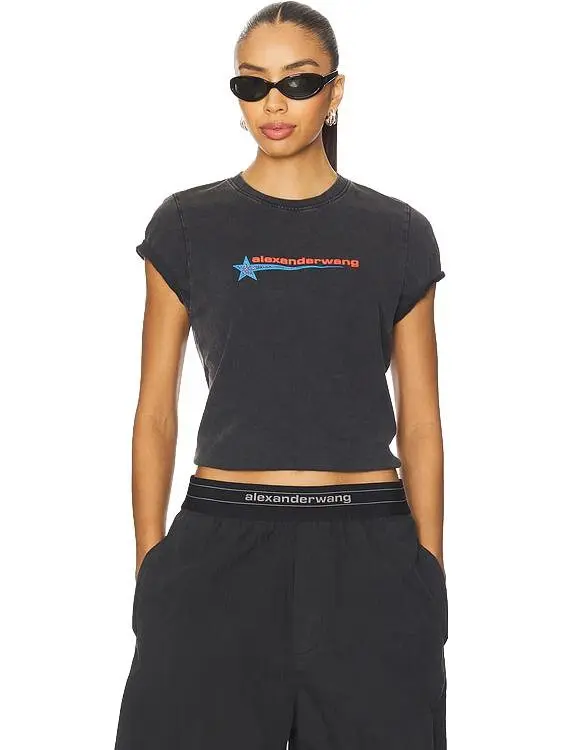 Alexander Wang Shrunken T-shirt - Washed Black