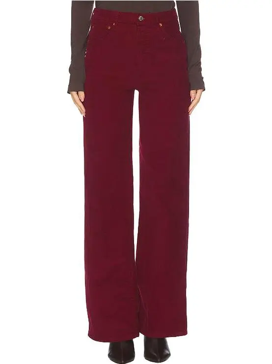 RE/DONE High Rise Wide Leg Jeans - Beet Cord