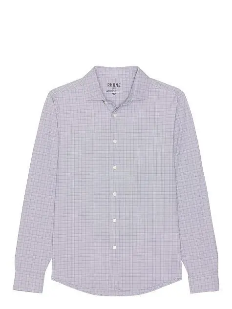 RHONE Slim Fit State Of Mind Shirt In Blue - Blue Pearl Houndstooth