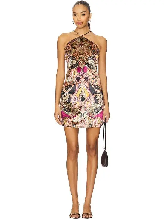 Misa Addie Tiered Mini Dress - Persian Paisley