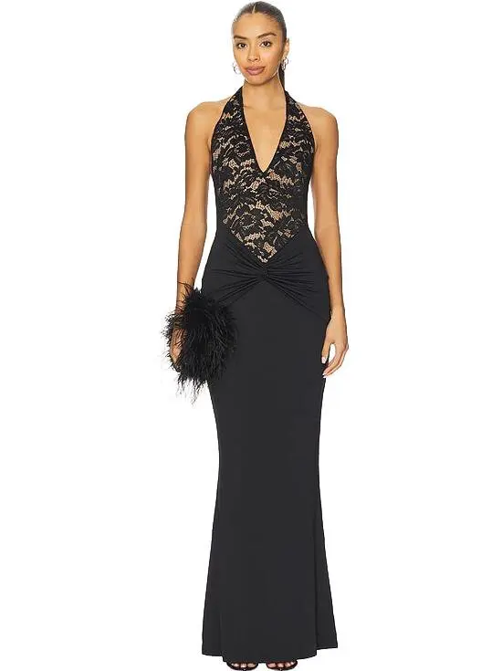 NOOKIE Lennox Halter Gown - Black