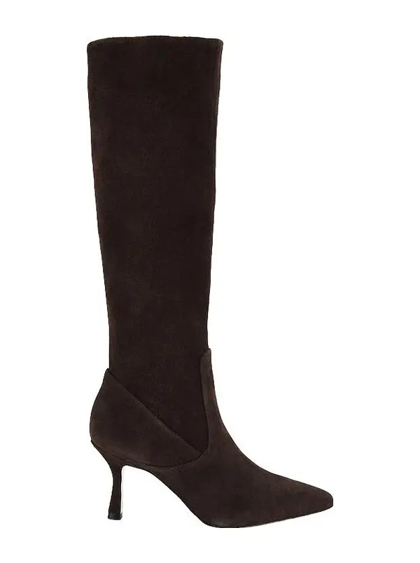 L'Agence Marya Knee High Boots - Dark Brown Suede