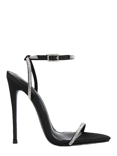 Femme La Niched Diamonds Sandal - Black Satin