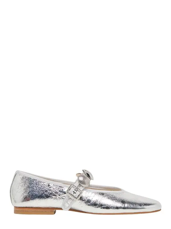 DOLCEVITA Relan Ballet Flats - Silver Distressed Leather