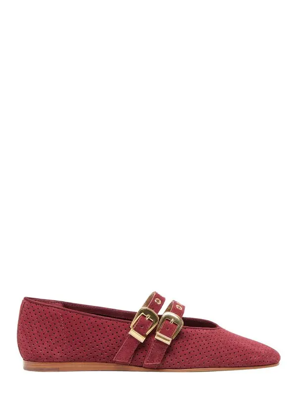 DOLCEVITA Baylee Grommet Ballet Flats - Oxblood Perforated Suede