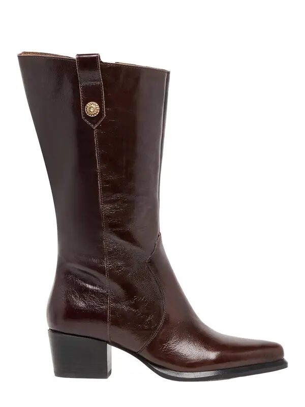 DOLCEVITA Vern Wide Calf Boots - Chocolate Leather