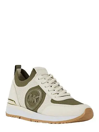 Michael Kors Jenkins Two-tone Knit Trainers - Green