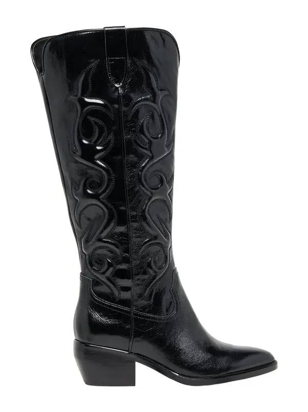 DOLCEVITA Mirla Wide Calf Boots - Black Leather