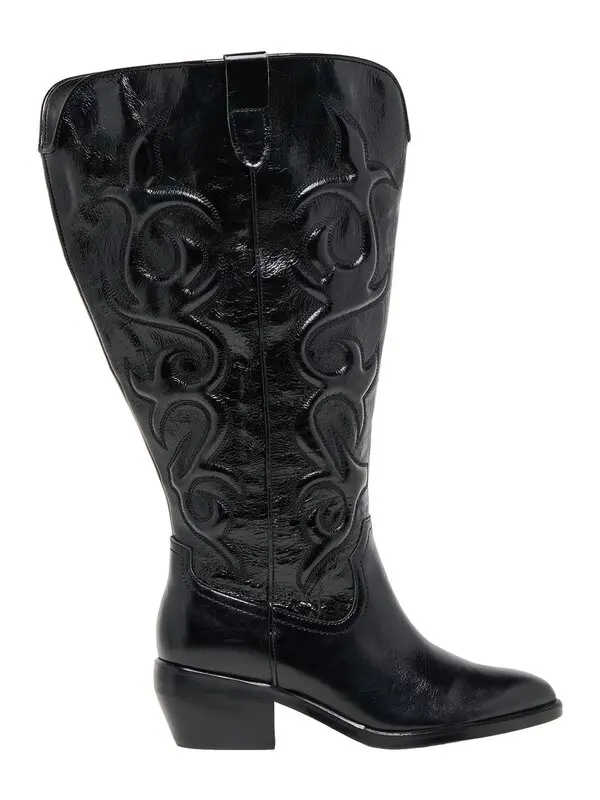 DOLCEVITA Mirla Extra Wide Calf Knee High Boots - Black Leather