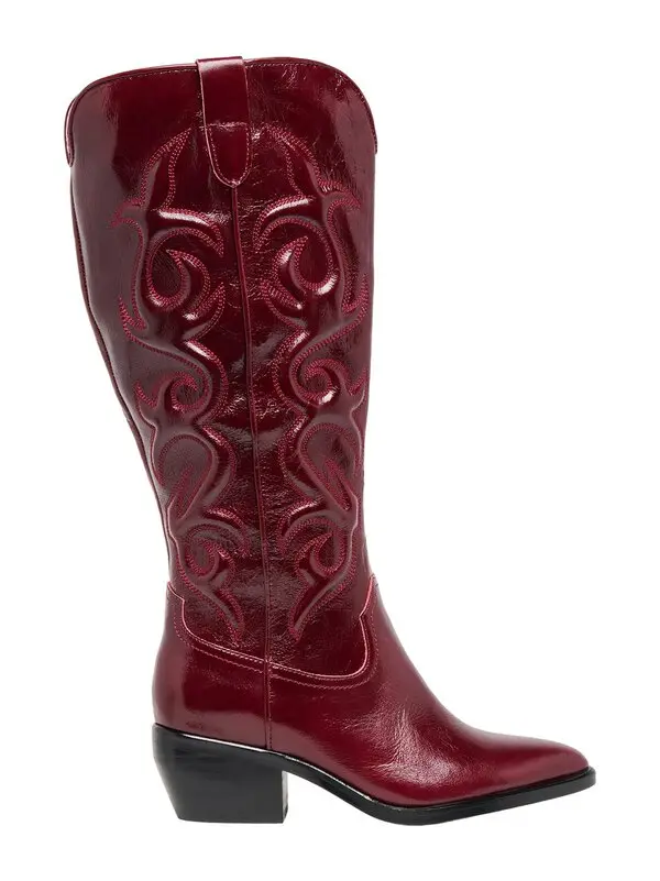 DOLCEVITA Mirla Wide Calf Knee-high Boots - Oxblood Leather