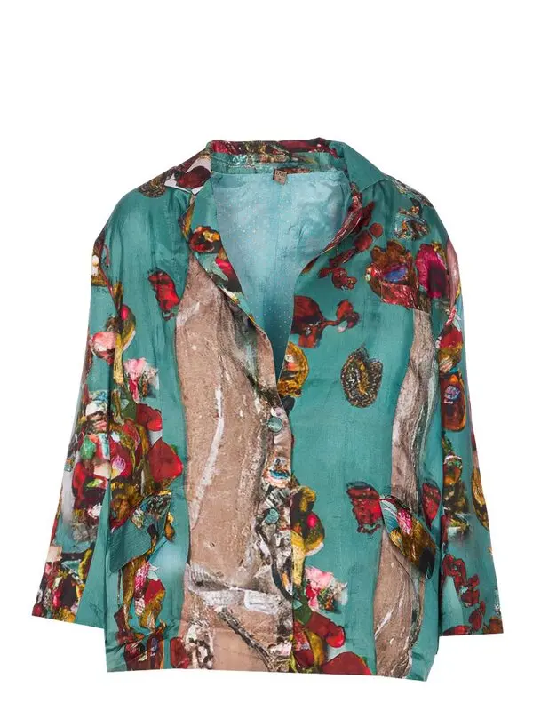YAVI Printed Jacket - Blue