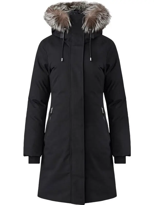 Mackage 2-in-1 Fitted Down Coat With Fur Trim - Black