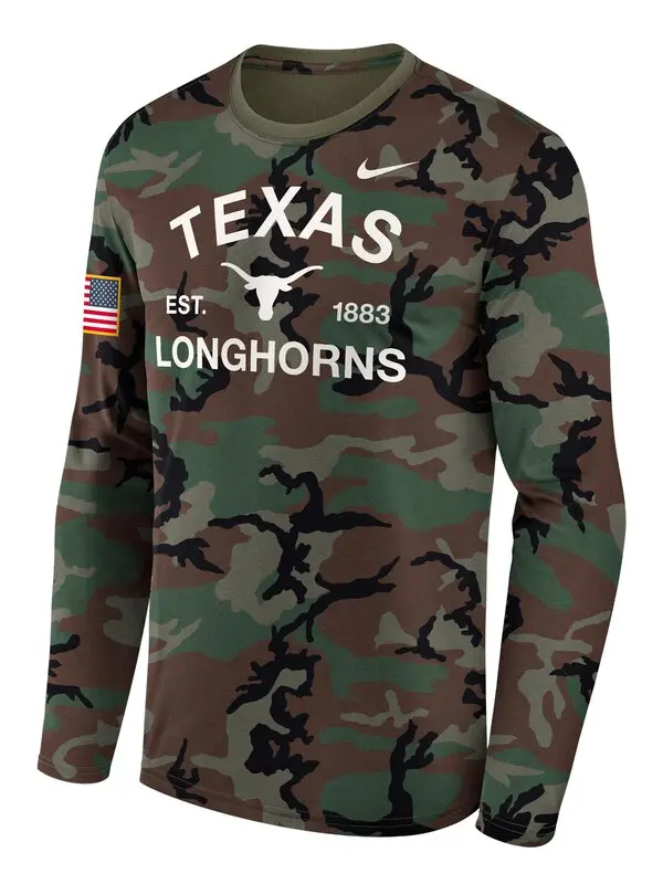 Nike Texas 2025 Military Appreciation Legend Dri-fit College Long-sleeve T-shirt - Green