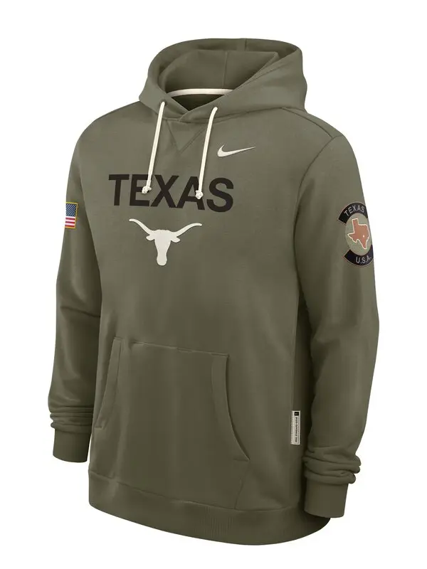 Nike Texas 2025 Military Appreciation Dri-fit College Pullover Hoodie - Green