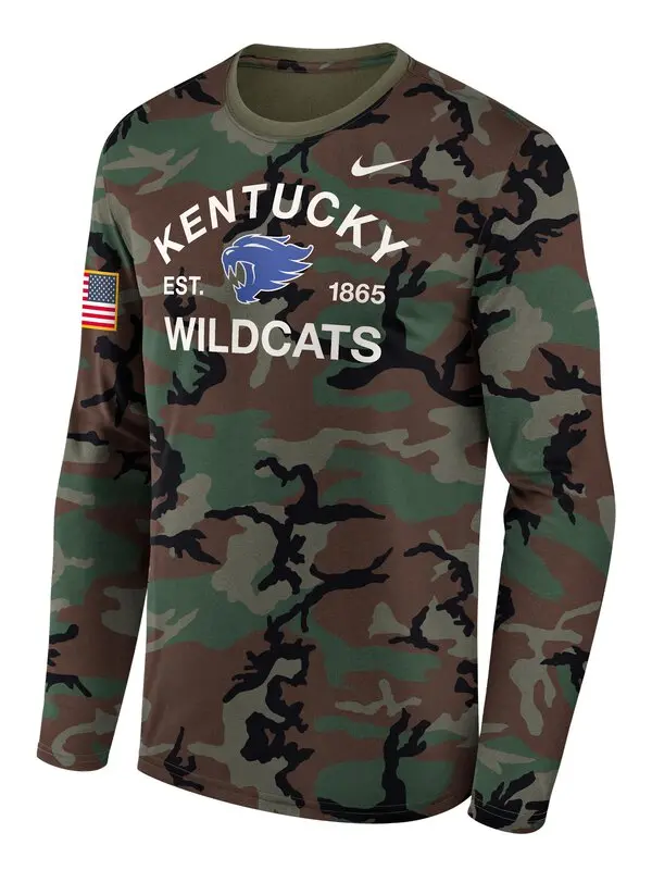 Nike Kentucky 2025 Military Appreciation Legend Dri-fit College Long-sleeve T-shirt - Green