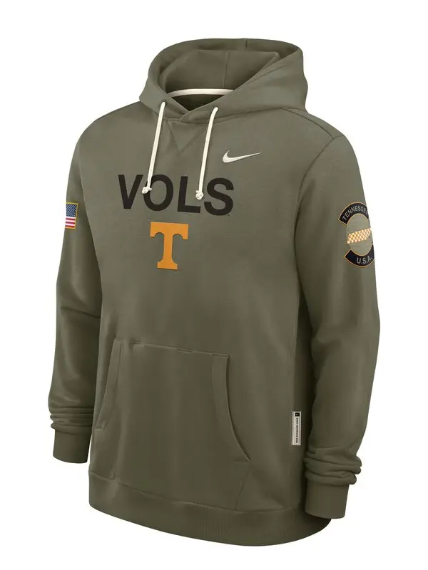 Nike Tennessee 2025 Military Appreciation Dri-fit College Pullover Hoodie - Green